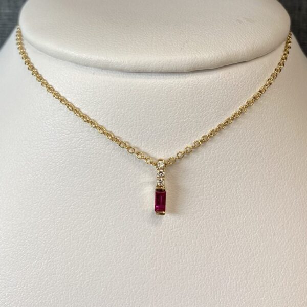 Ruby and Diamond Yellow Gold Necklace | Solid Gold Jewelers